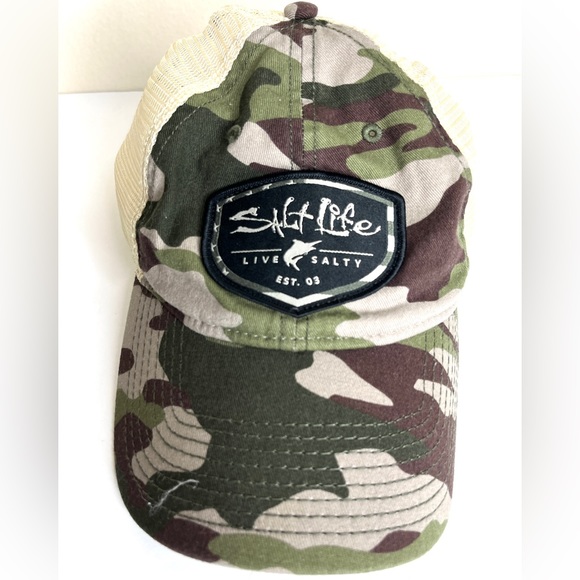 Salt Life | Accessories | Salt Life Camouflage Green Cap Hat | Poshmark